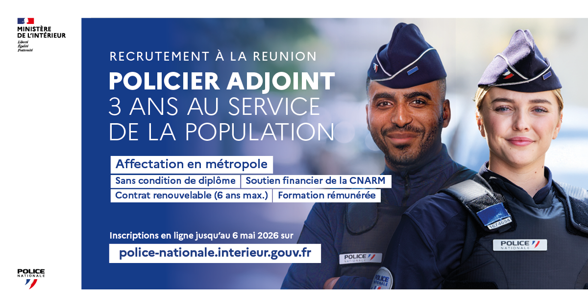 De La Réunion à la métropole : devenez policier adjoint en 2026 ...